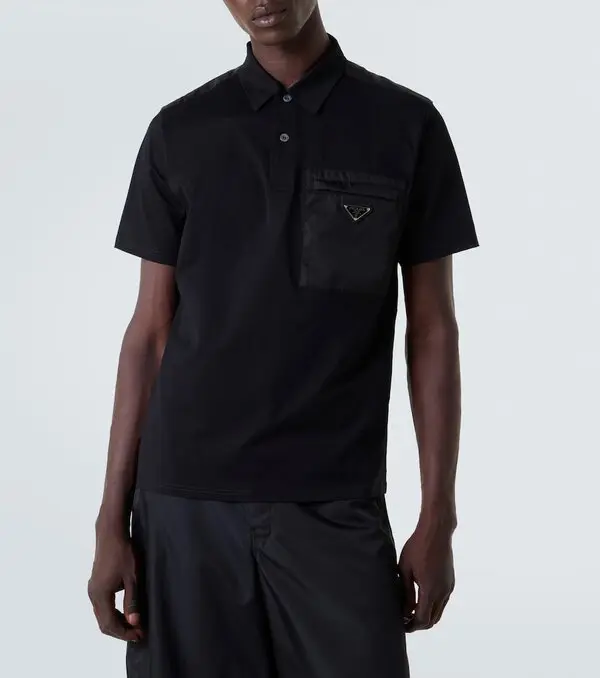 Prada Re-nylon Cotton-blend Polo Shirt