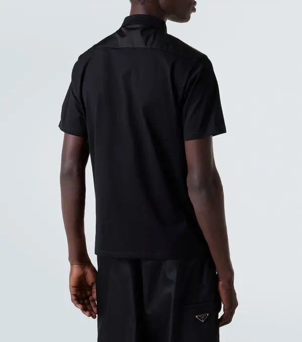 Prada Re-nylon Cotton-blend Polo Shirt