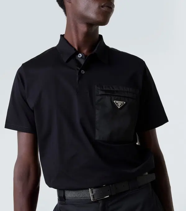 Prada Re-nylon Cotton-blend Polo Shirt