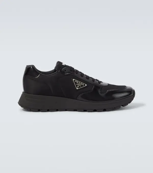 Prada Re-nylon And Leather Sneakers - Black