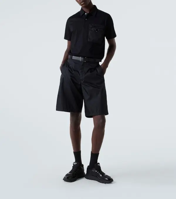 Prada Re-nylon And Leather Sneakers - Black