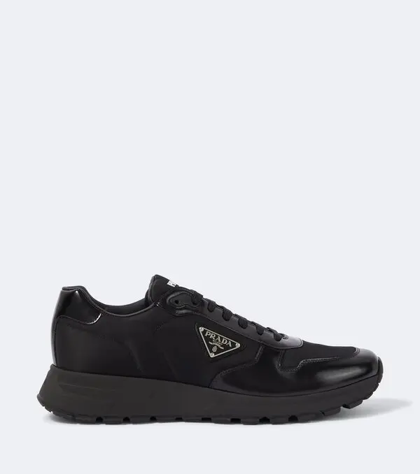 Prada Re-nylon And Leather Sneakers - Black