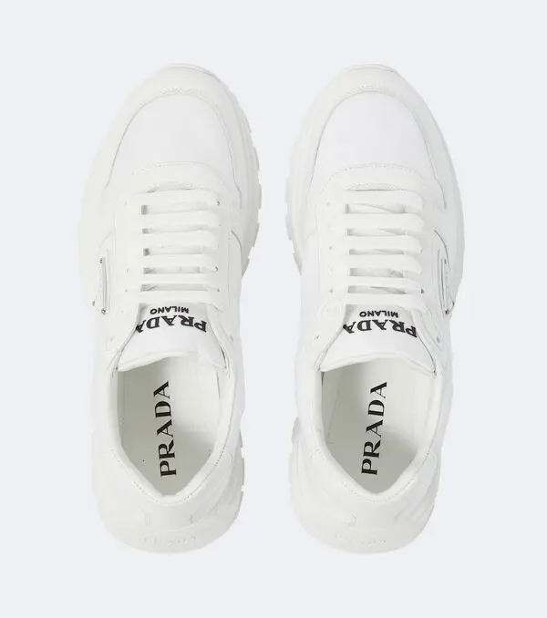 Prada Re-nylon And Leather Sneakers - White