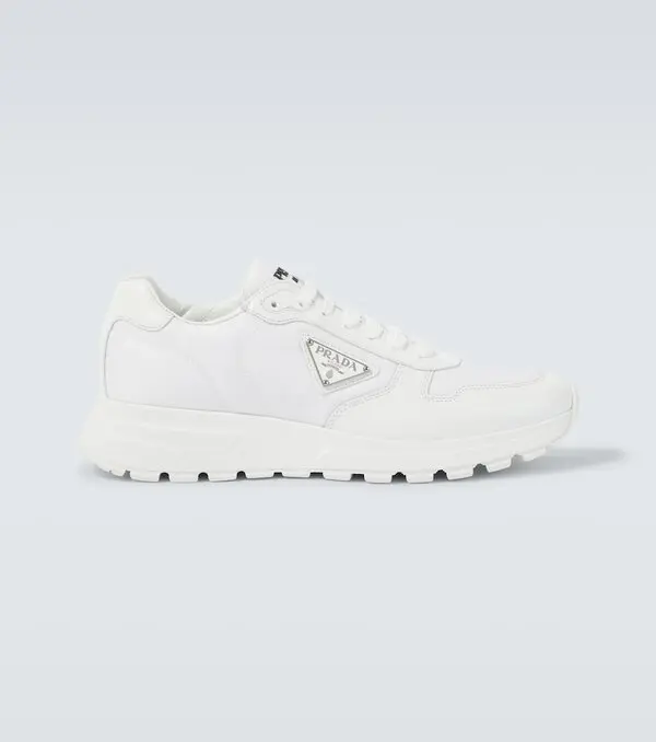 Prada Re-nylon And Leather Sneakers - White