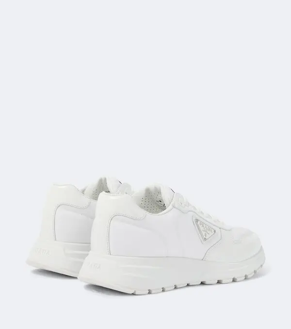 Prada Re-nylon And Leather Sneakers - White