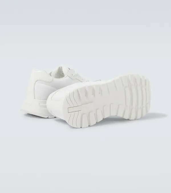 Prada Re-nylon And Leather Sneakers - White