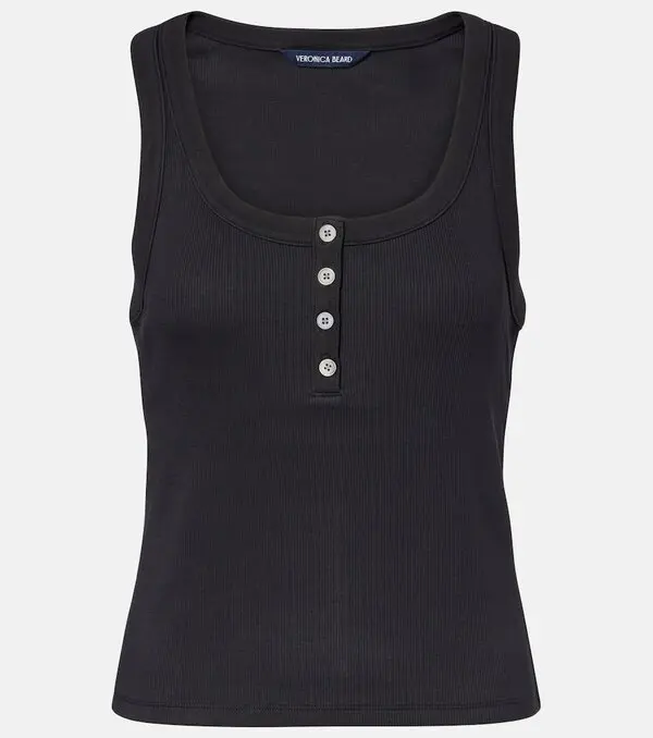 Veronica Beard Abbott Cotton-blend Tank Top - Black