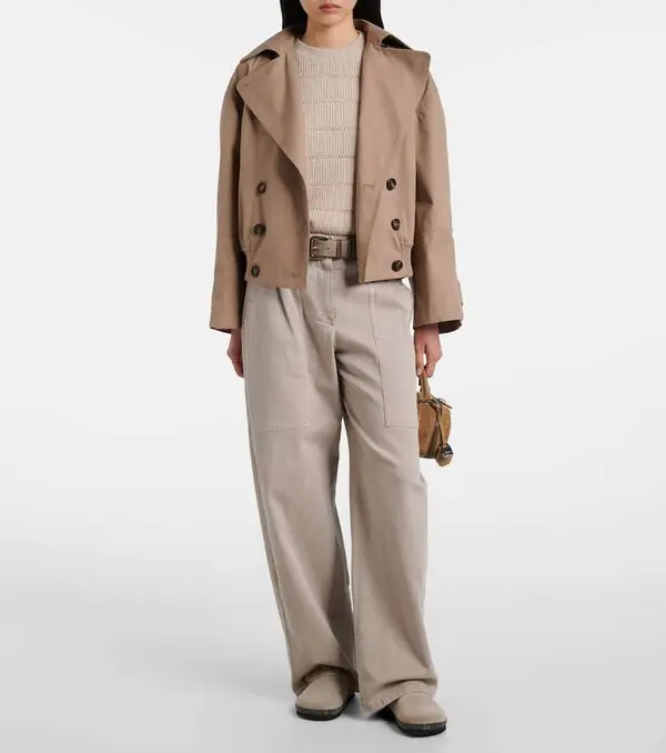 Brunello Cucinelli Monili Suede Clogs - Beige