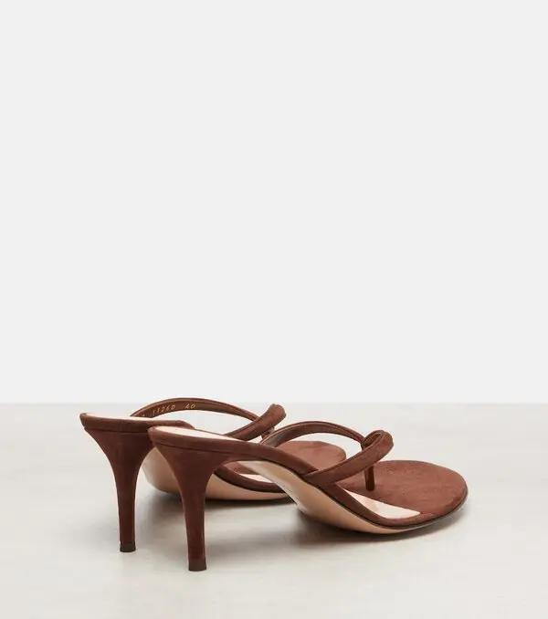 GIANVITO ROSSI Suede Thong Sandals - Brown