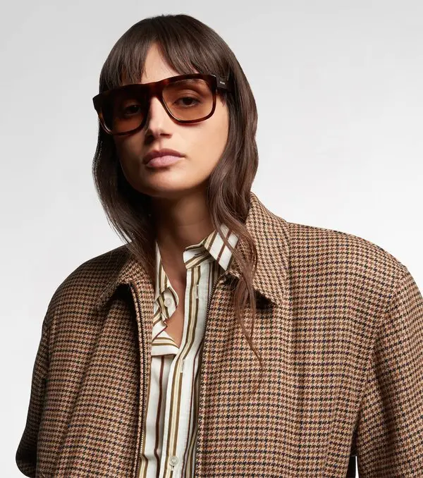 Saint Laurent Sl 558 Square Sunglasses - Brown