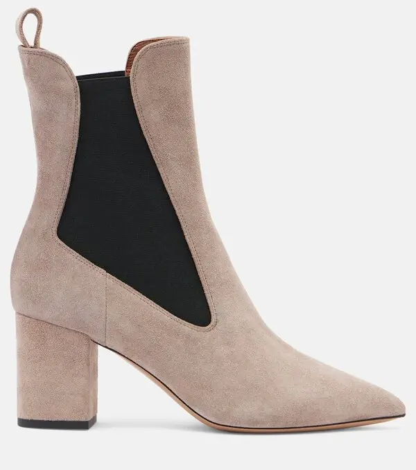 Paris Texas Anja 70 Suede Ankle Boots - Beige