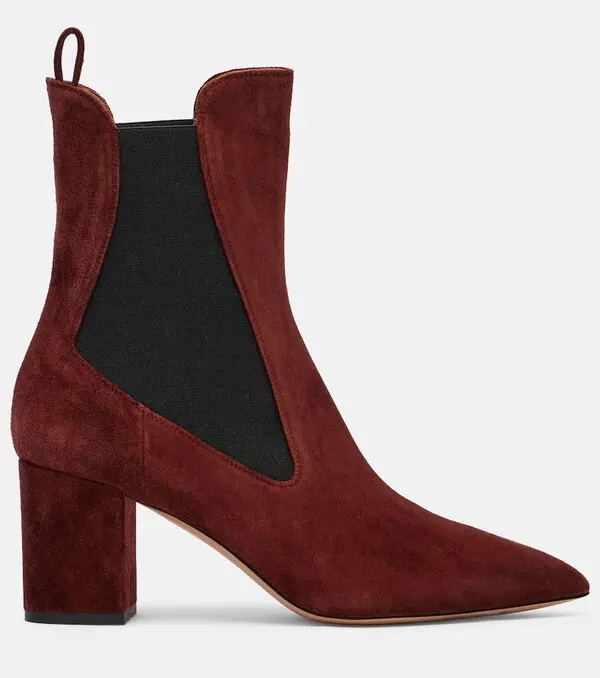 Paris Texas Anja 70 Suede Ankle Boots - Red