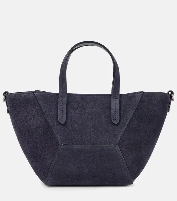 Brunello Cucinelli Monili Suede Tote - Blue
