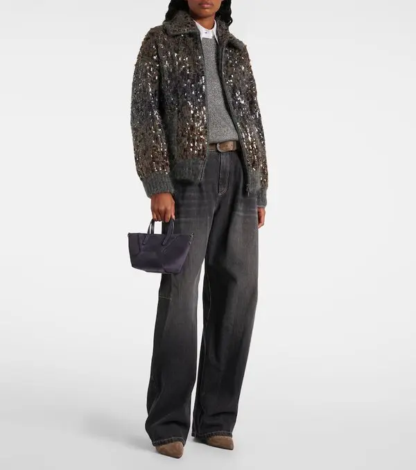 Brunello Cucinelli Monili Suede Tote - Blue