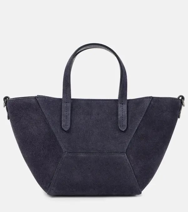 Brunello Cucinelli Monili Suede Tote - Blue