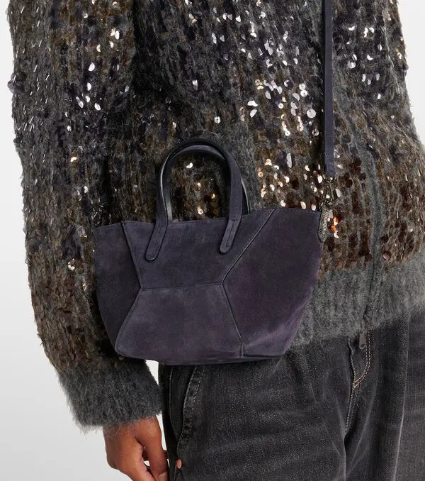 Brunello Cucinelli Monili Suede Tote - Blue