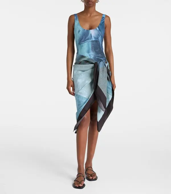 JEAN PAUL GAULTIER Printed Cotton Beach Cover-up