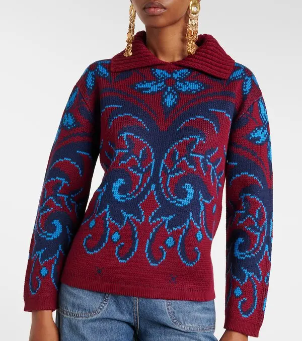 Etro Paisley Wool Jacquard Polo Sweater - Multicoloured