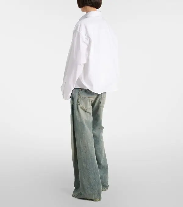 Balenciaga Cotton Poplin Button-down Shirt With Embroidered Logo