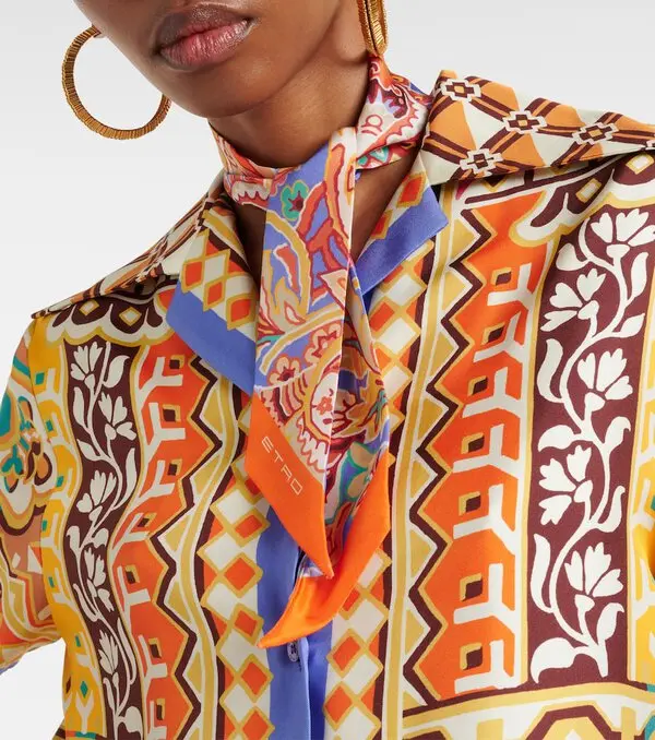 Etro Printed Silk Twill Scarf