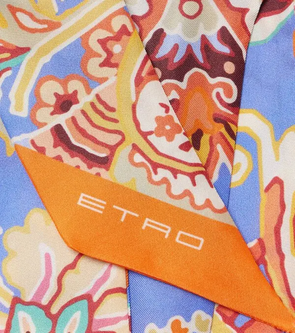 Etro Printed Silk Twill Scarf