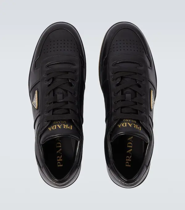 Prada Downtown Leather Sneakers - Black