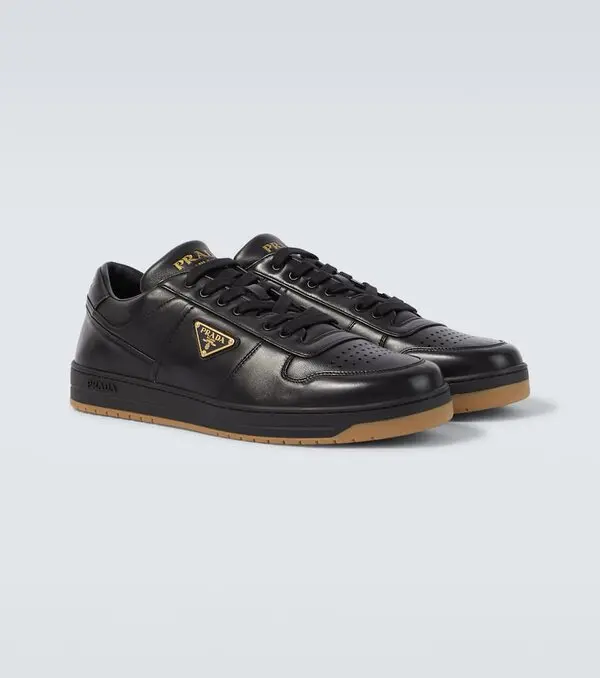 Prada Downtown Leather Sneakers - Black