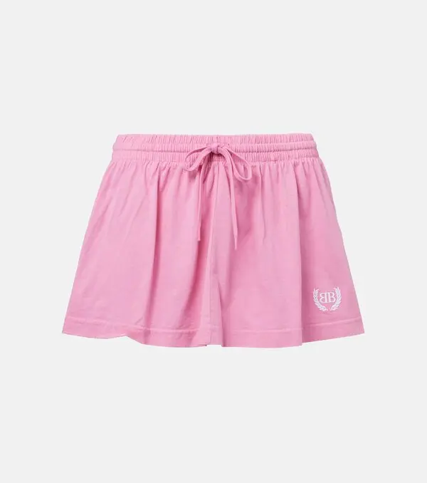 Balenciaga Laurel Cotton Jersey Miniskirt - Pink