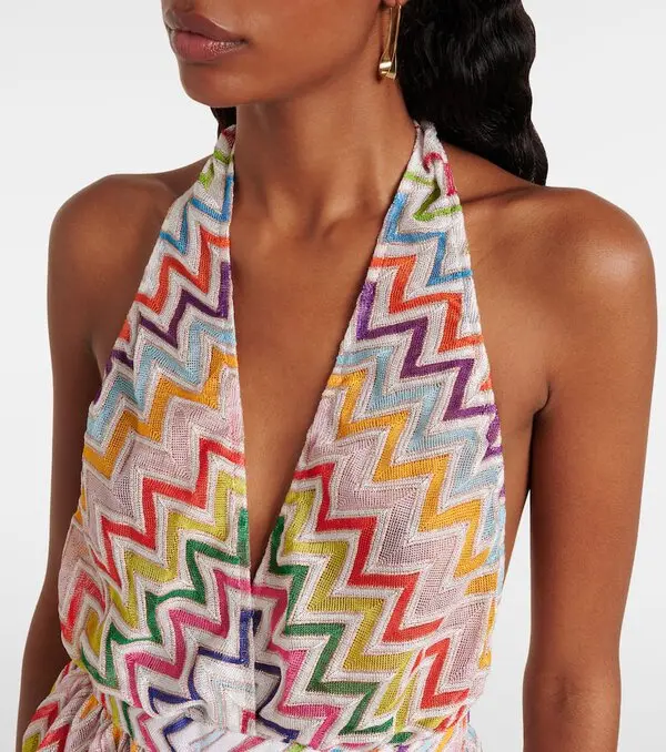 Missoni Zigzag Lamé Romper - Multicoloured
