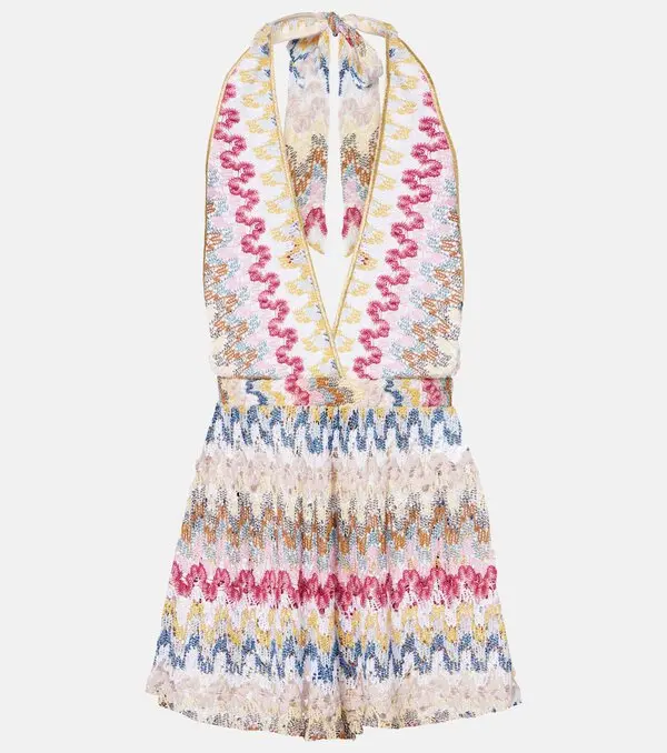 Missoni Zigzag Lamé Romper - Multicoloured