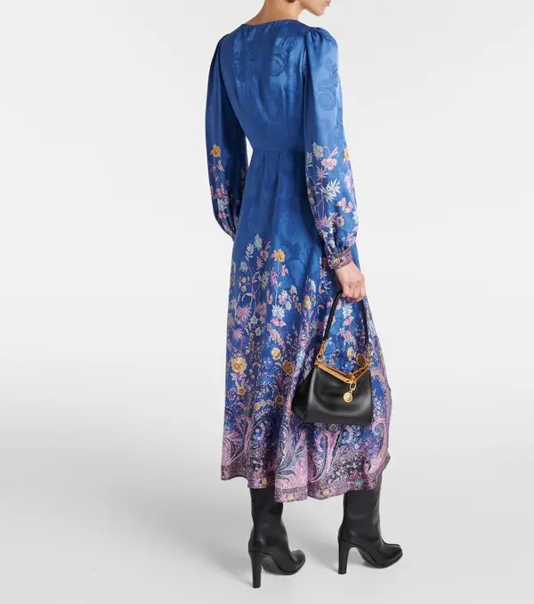 Etro Paisley Midi Dress - Blue