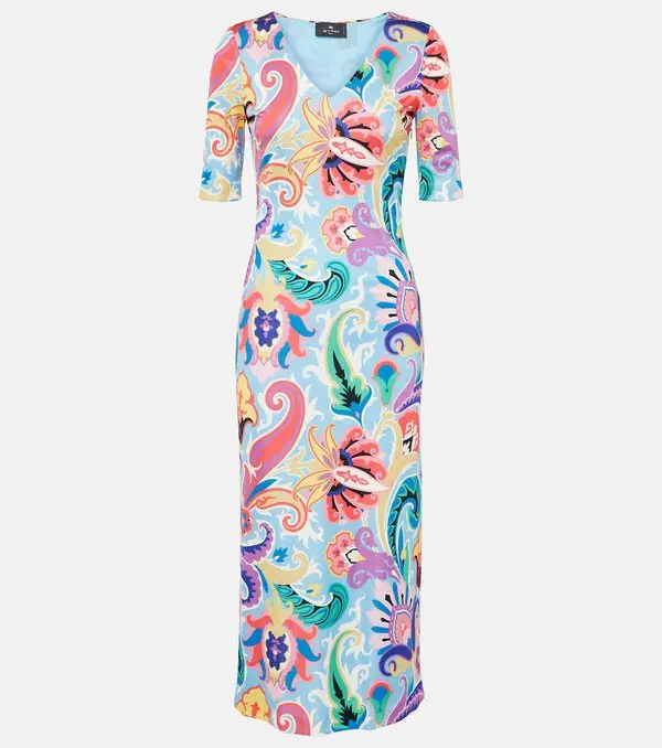 Etro Paisley Print Midi Dress - Multicoloured