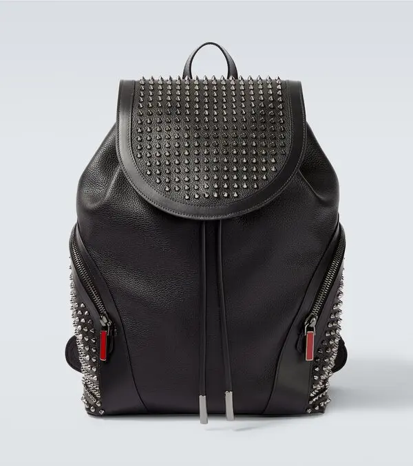 CHRISTIAN LOUBOUTIN Embellished Leather Backpack - Black