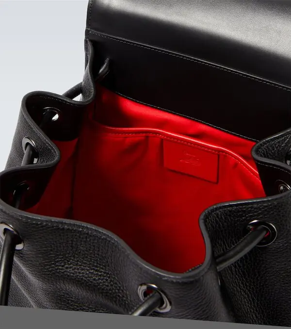 CHRISTIAN LOUBOUTIN Embellished Leather Backpack - Black