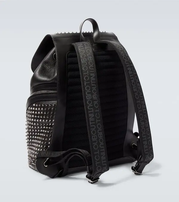 CHRISTIAN LOUBOUTIN Embellished Leather Backpack - Black