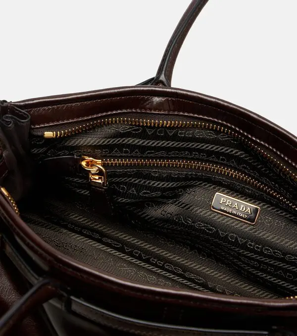 Prada Bonnie Medium Leather Shoulder Bag - Brown