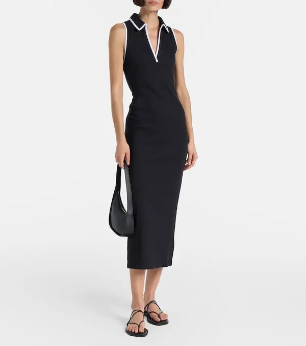 Veronica Beard Darien Cotton-blend Polo Dress - Black