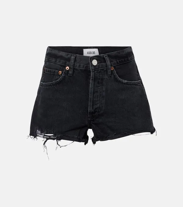 AGOLDE Parker Vintage Distressed Denim Shorts - Black