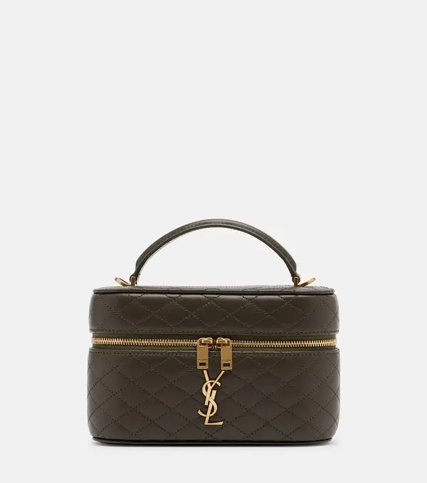 Saint Laurent Gaby Leather Vanity Bag - Brown
