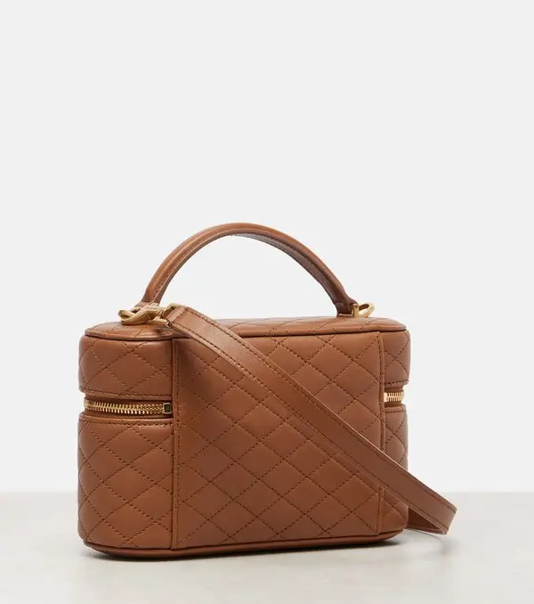 Saint Laurent Gaby Leather Vanity Bag - Brown
