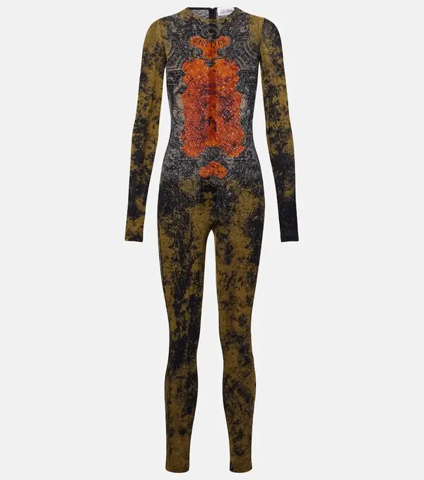 JEAN PAUL GAULTIER Printed Mesh Catsuit - Multicoloured
