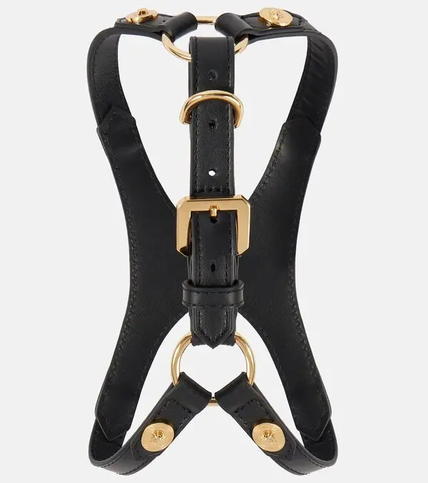 Versace Leather Dog Harness - Black