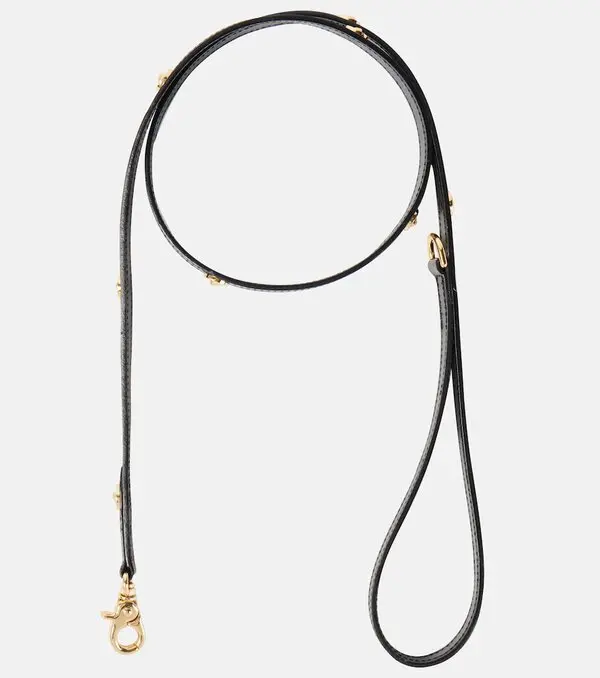 Versace Leather Dog Leash - Black