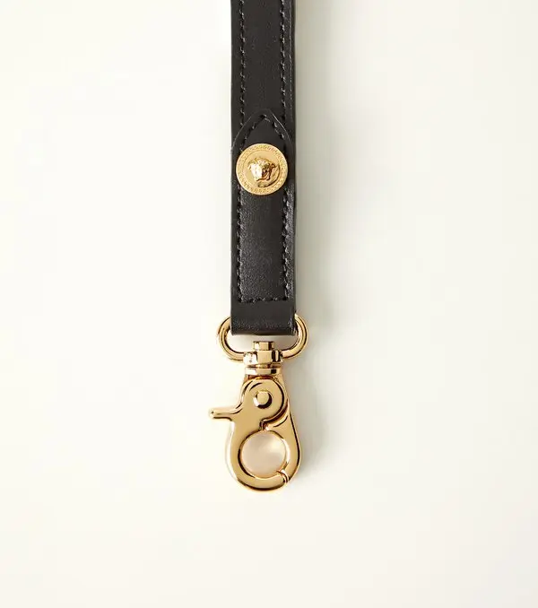 Versace Leather Dog Leash With Gold Tone Hardware