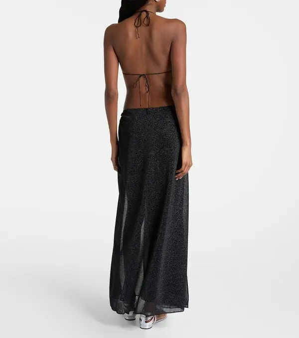 Oseree Lumière Open-back Maxi Dress