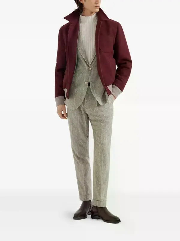 Brunello Cucinelli Button-up Wool-blend Jacket - Red