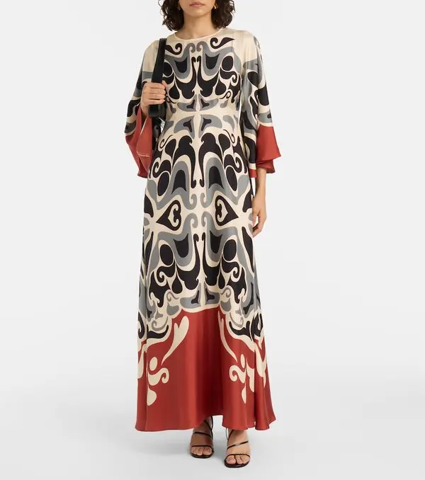 La DoubleJ Phoenix Placée Silk Twill Maxi Dress - Multicoloured