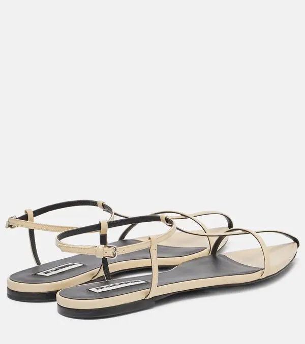 JIL SANDER Leather Pointed Toe Sandals
