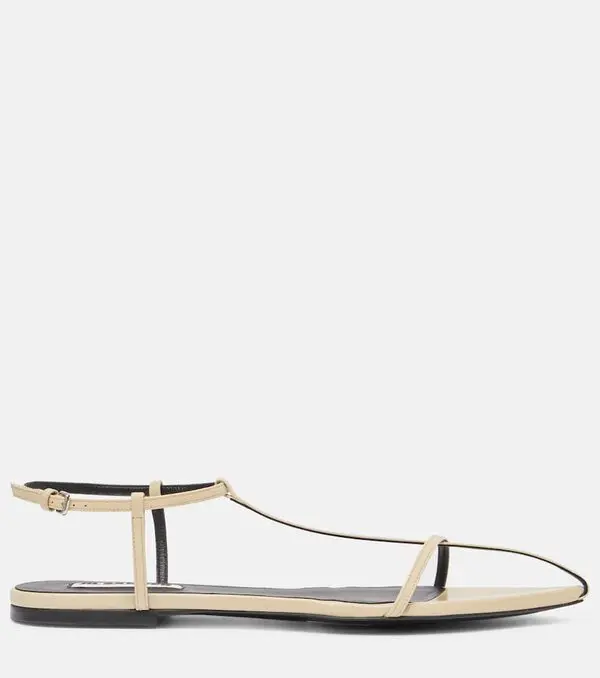JIL SANDER Leather Pointed Toe Sandals