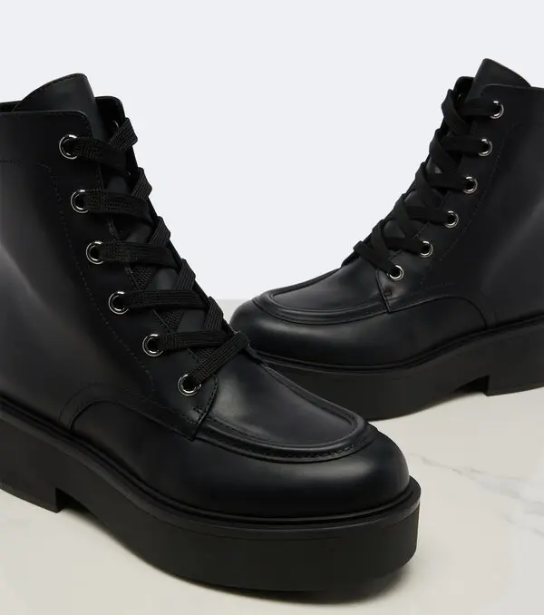 GIANVITO ROSSI Calf Leather Lace-up Boots